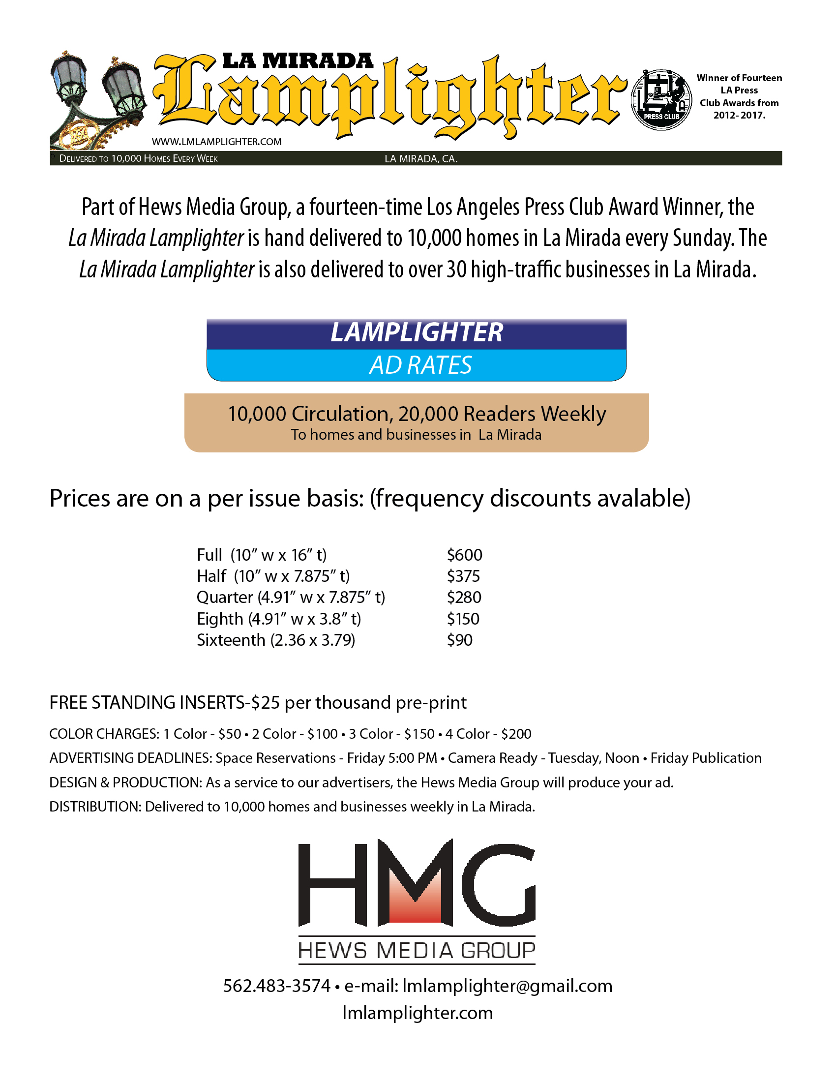 La Mirada Lamplighter | Advertise